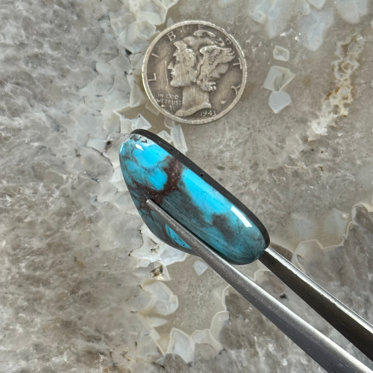 Smoky Bisbee Turquoise cab - Durango Silver Company Online Sales Only