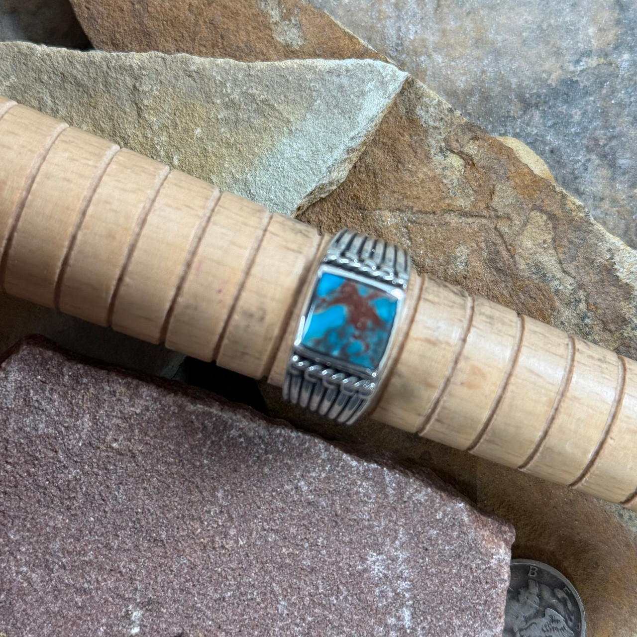 Bisbee Turquoise pitcher Stone men’s ring - Durango Silver Company ...