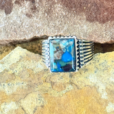 Bisbee with Quartz Turquoise Men’s Ring - Durango Silver Company