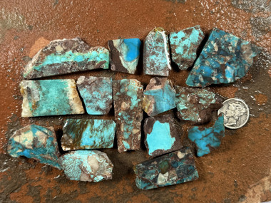 Bisbee Turquoise cut slabs - Durango Silver Company