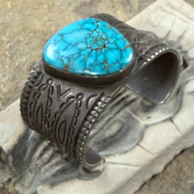 A Historic Mark Chee Spiderweb Turquoise Bracelet