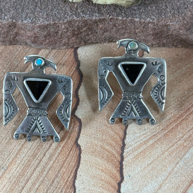 Silver Thunderbird earrings - Durango Silver Company Online Sales Only