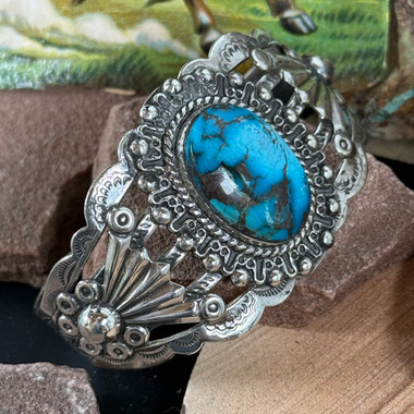 Bisbee Turquoise Fred Harvey bracelet - Durango Silver Company Online ...