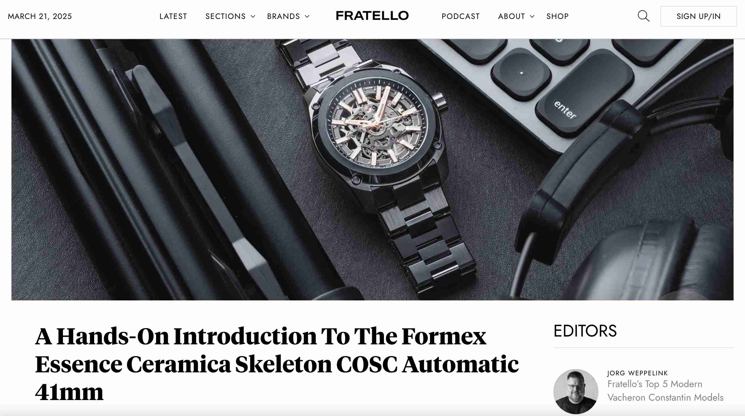 Fratellowatches: A Hands-On Introduction To The Formex Essence Ceramica ...
