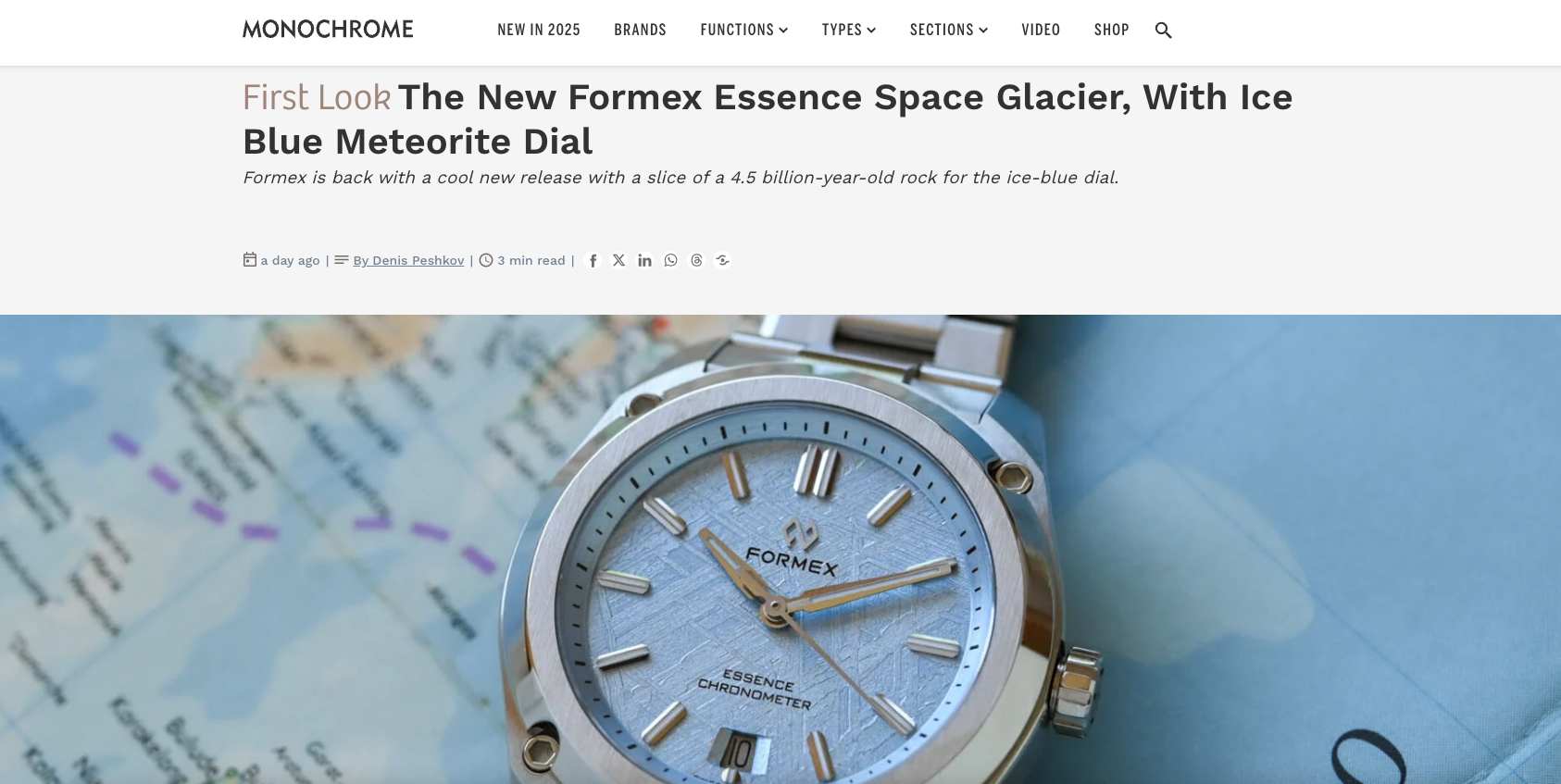 First Look The New Formex Essence Space Glacier, With Ice Blue ...