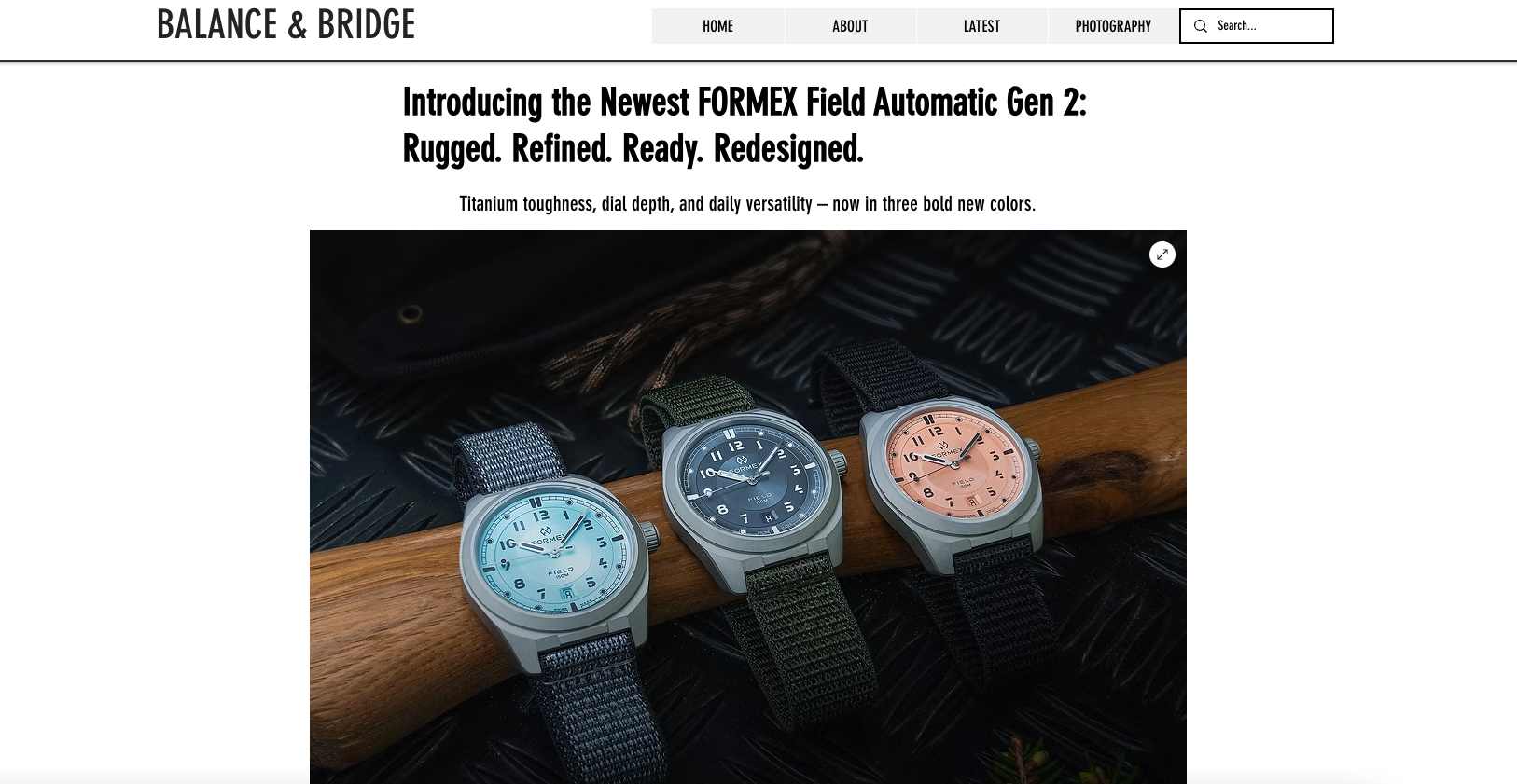 Balance & Bridge: Introducing the Newest FORMEX Field Automatic Gen 2 ...