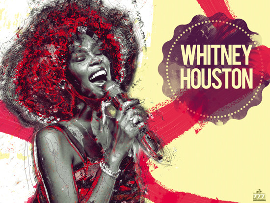 Whitney Houston Poster Music Art Print (24x18)