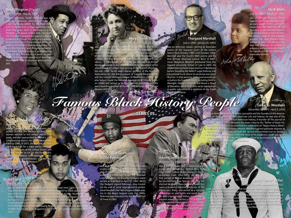 Famous Black History People Poster Series 01 (24x18)