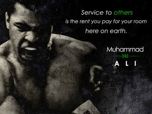 Muhammad Ali Poster Service to Others Quote Art Print (24x18)