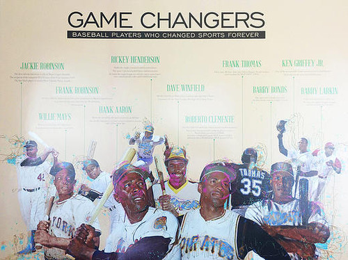 Baseball Poster Black Sports History (24x18)