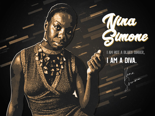 Nina Simone Poster I Am A Diva Music Quote Wall Art Print (24x18)