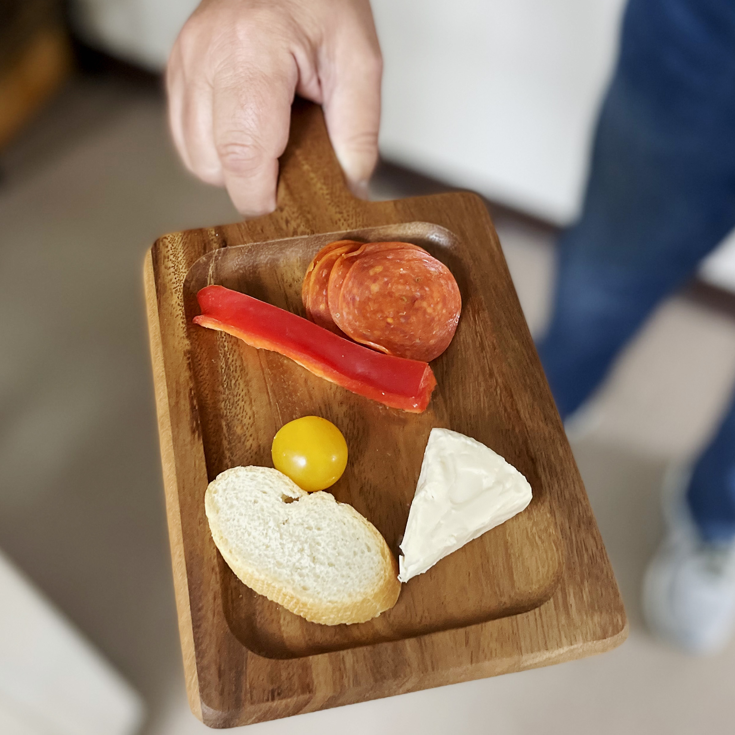 Acacia Wood 4 Piece Individual Paddle Board Set | WoodardandCharles.com