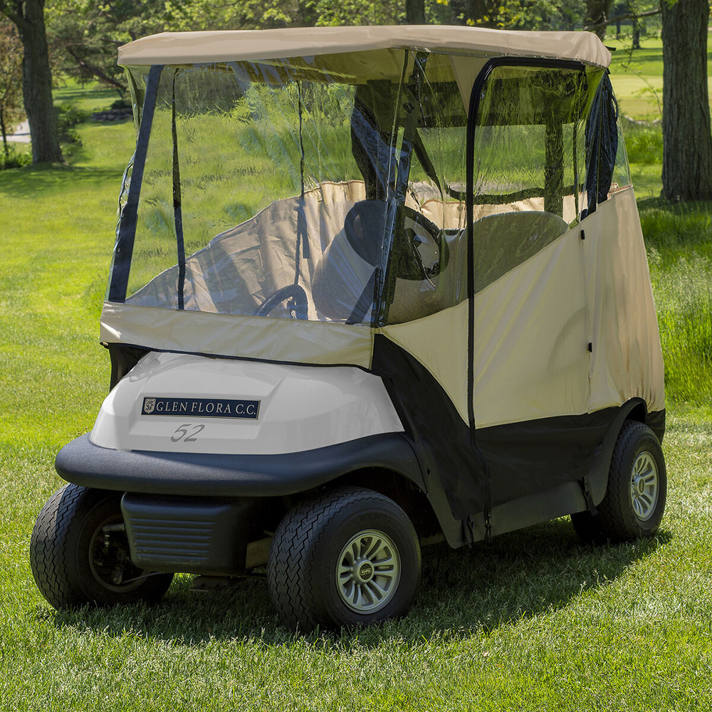Jef World Of Golf Standard Universal 2-Seat Golf Cart Enclosure - Tan ...