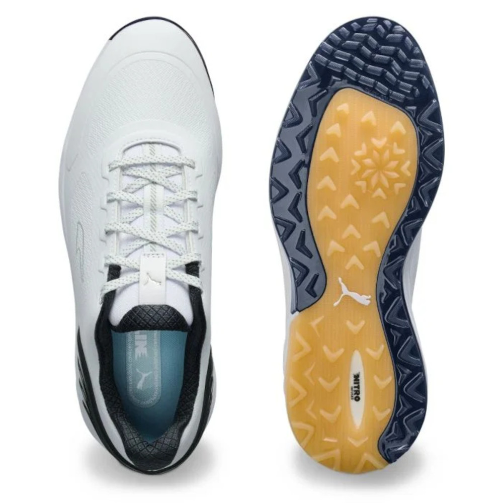 Men's Puma Alphacat Nitro Golf Shoes White / Black / Gum - Maple Hill Golf