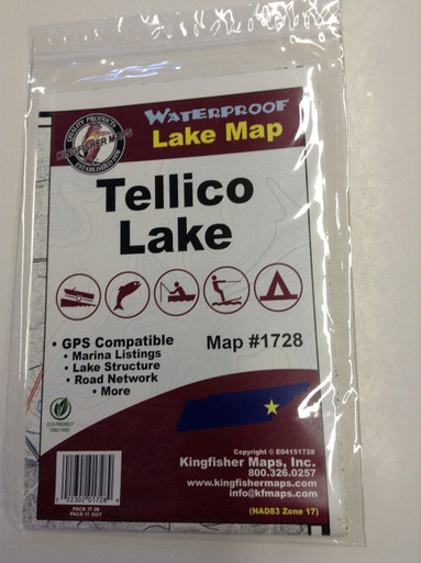 Kingfisher Map - Tellico Lake, Tennessee - Topographic Lake Map for ...