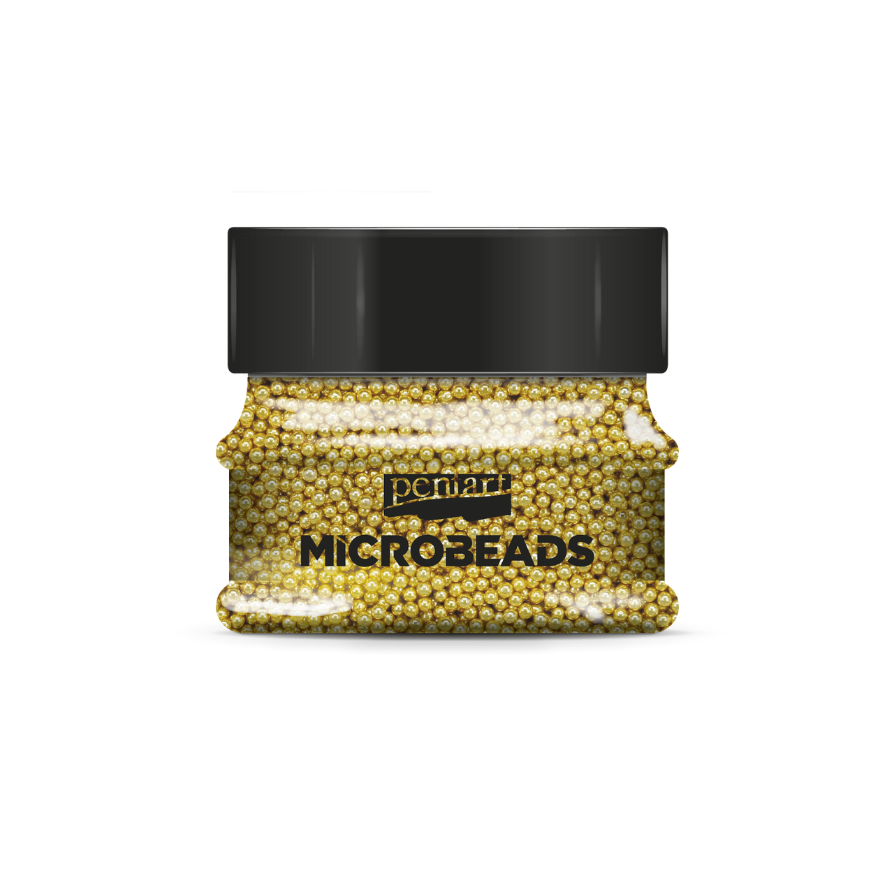 Glass microbeads 0,8-1 mm 40 g gold