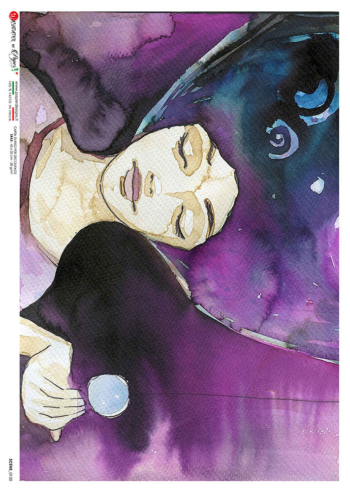 Paper Designs Purple Watercolor Portrait Scene 0120