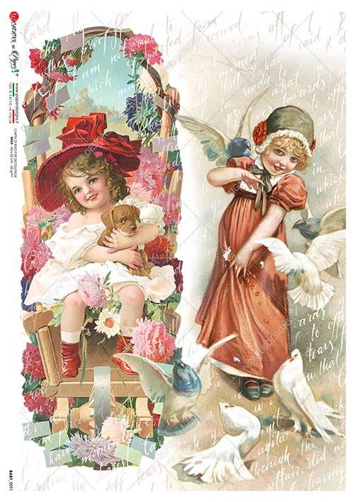 Paper Designs Rice Paper Happy Little Girls Baby 0091