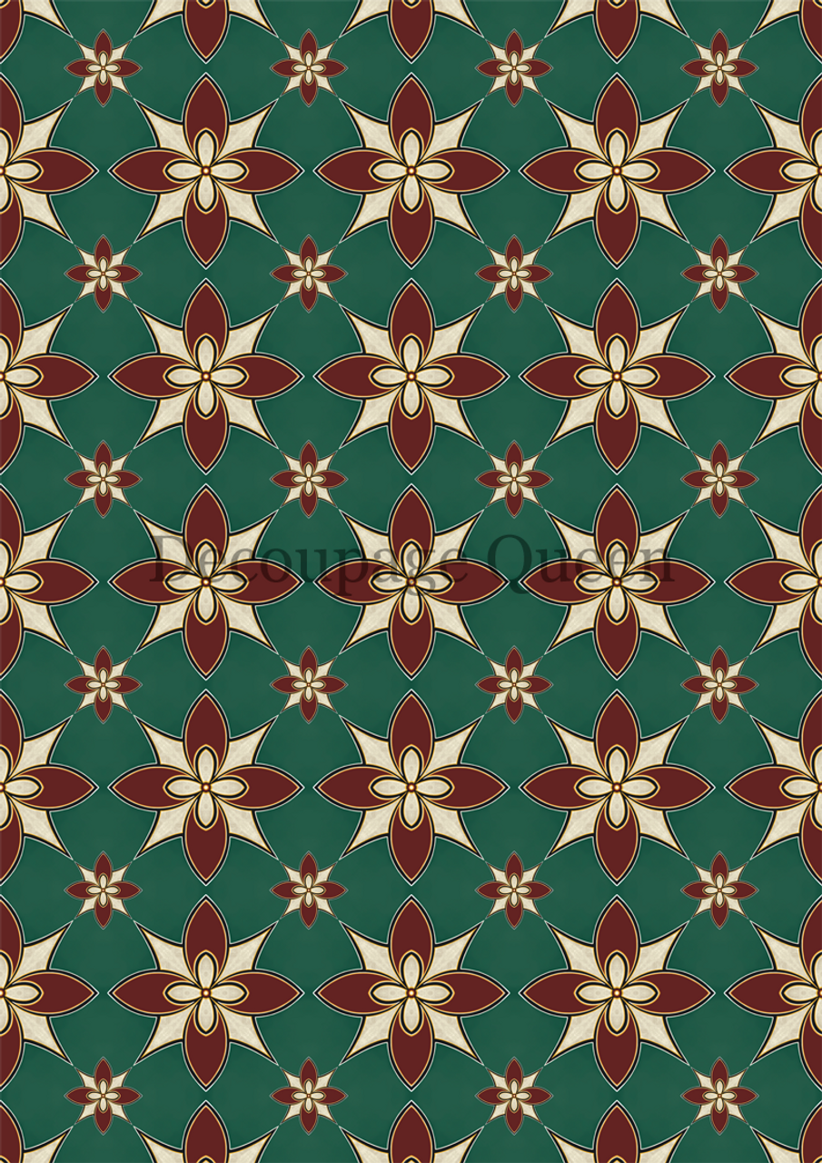 Decoupage Queen Dainty and the Queen Victorianesque Tile Pattern Rice Paper