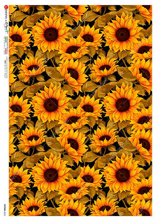 Paper Designs Repeating Bright Sunflowers Rice Paper