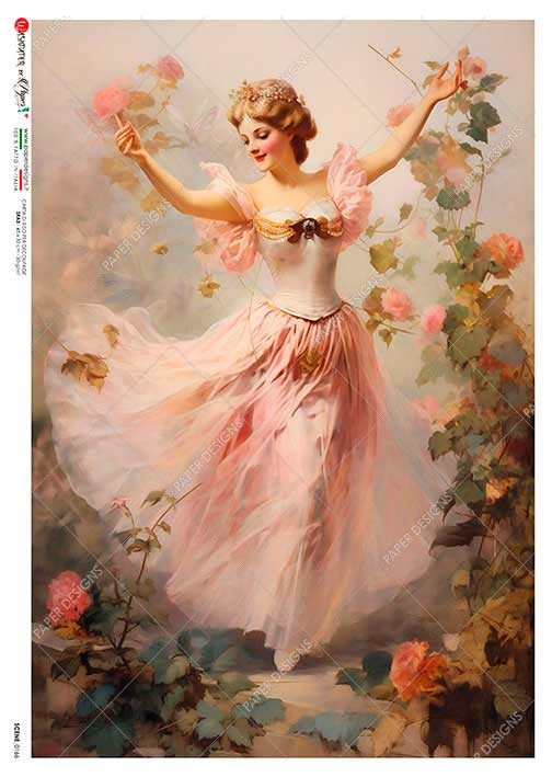 Paper Designs Arms Raised Ballerina Princess Rice Paper