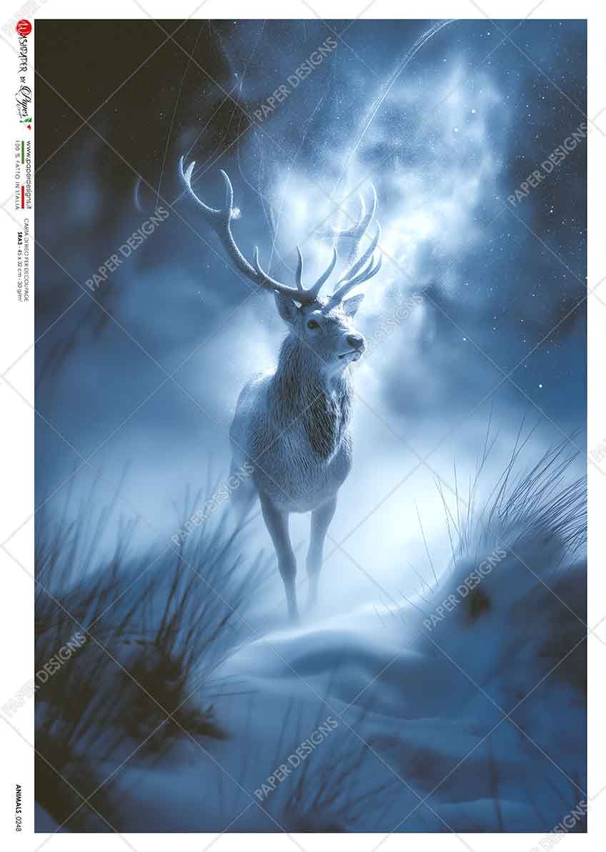 Paper Designs Blue Twilight Spirit Deer Rice Paper