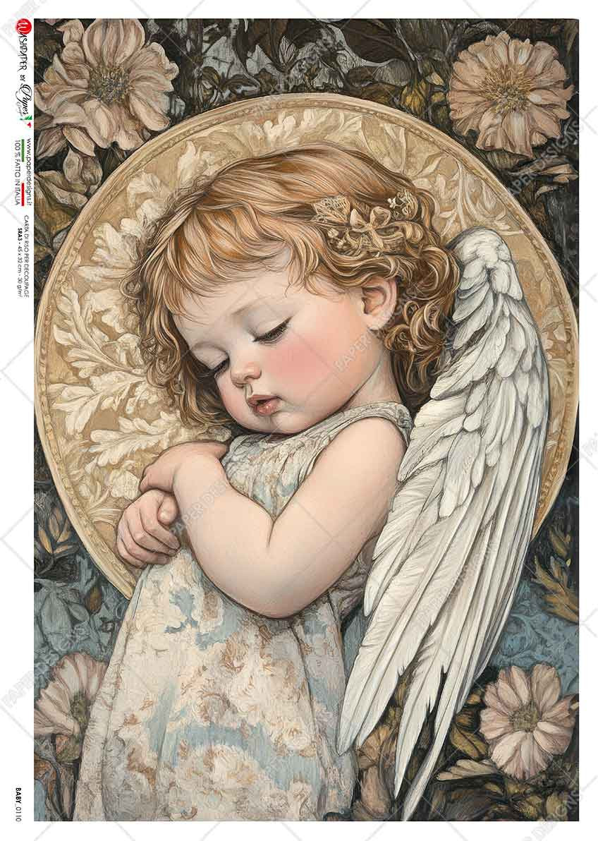 Paper Designs Baby Floral Angel Rice Paper