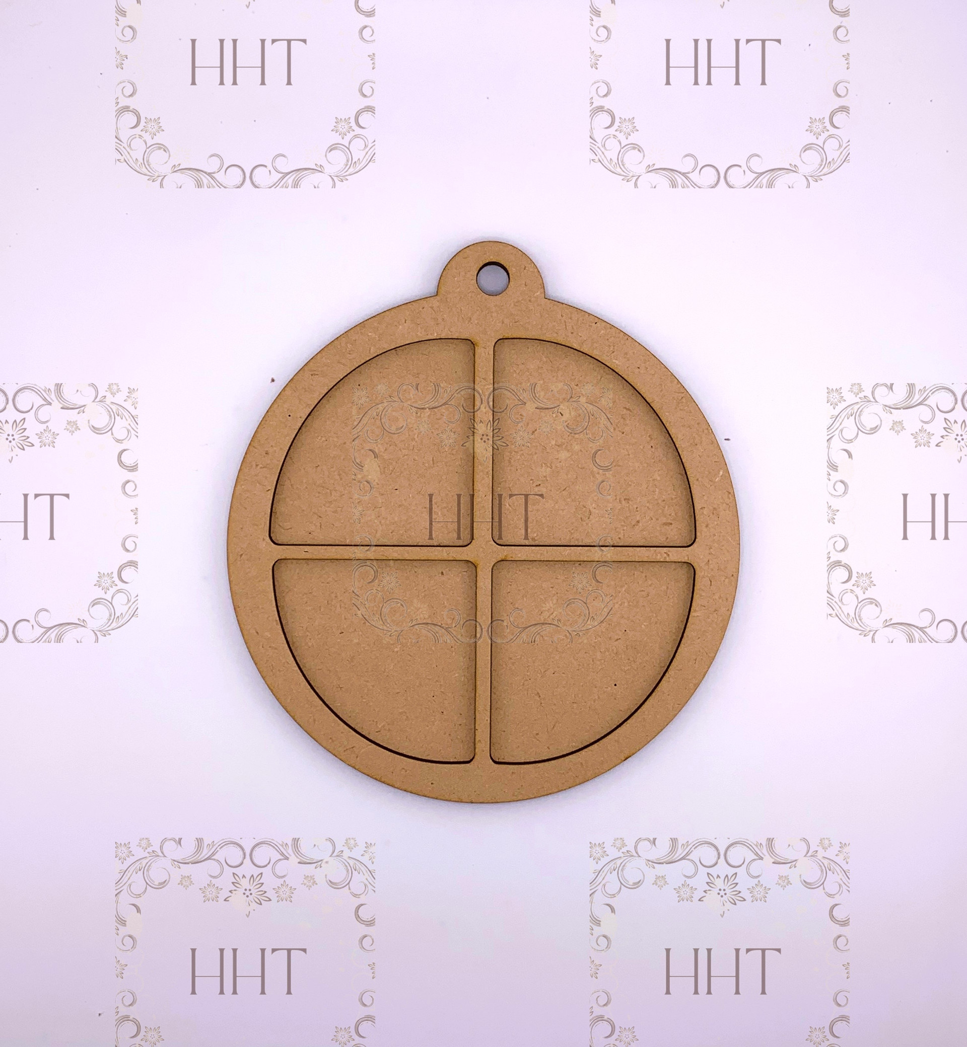 MDF Round Window Pane Ornament Base