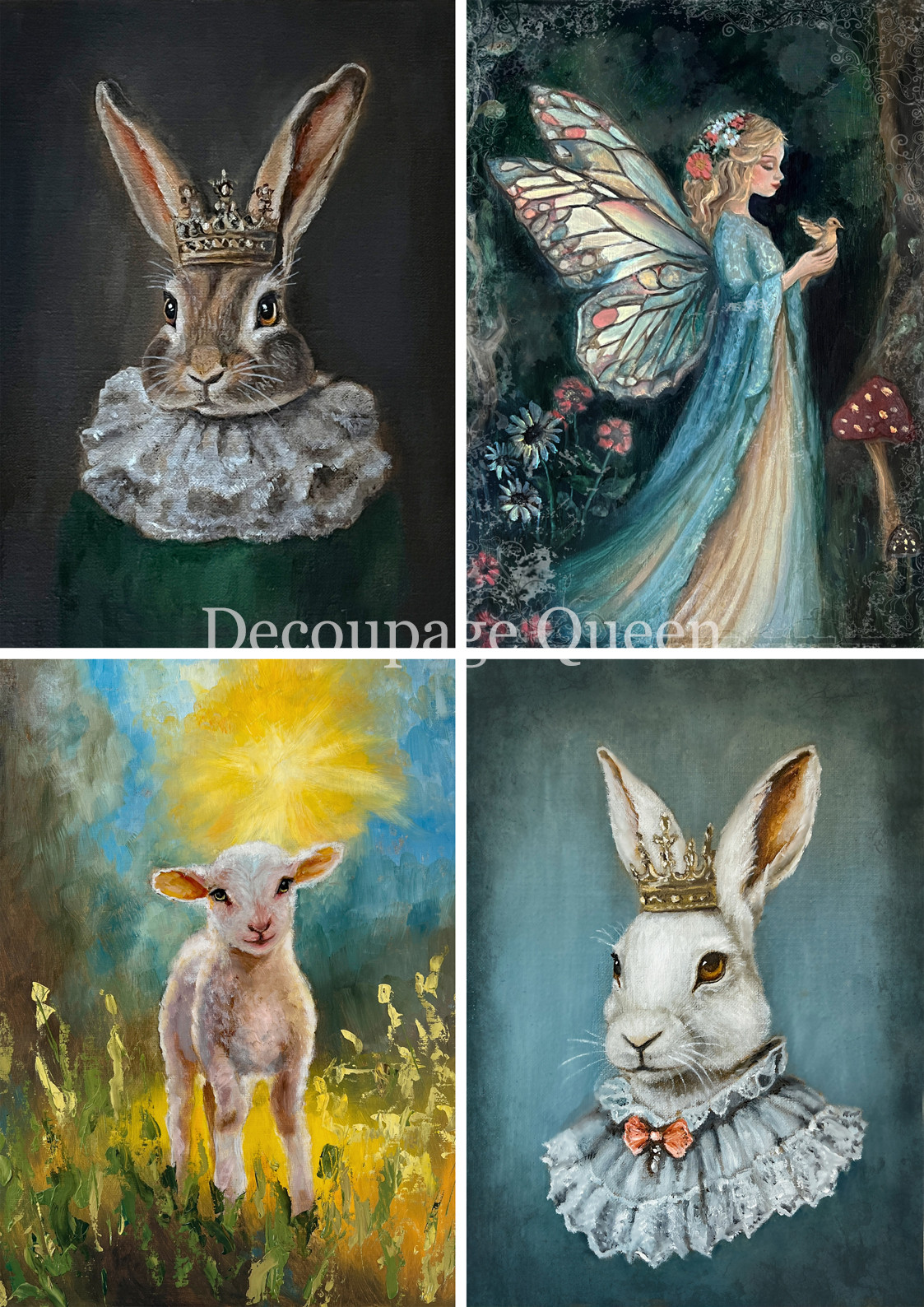 Decoupage Queen Rice Paper - Teresa Rene Art - Spring '25 Four Pack Size A4