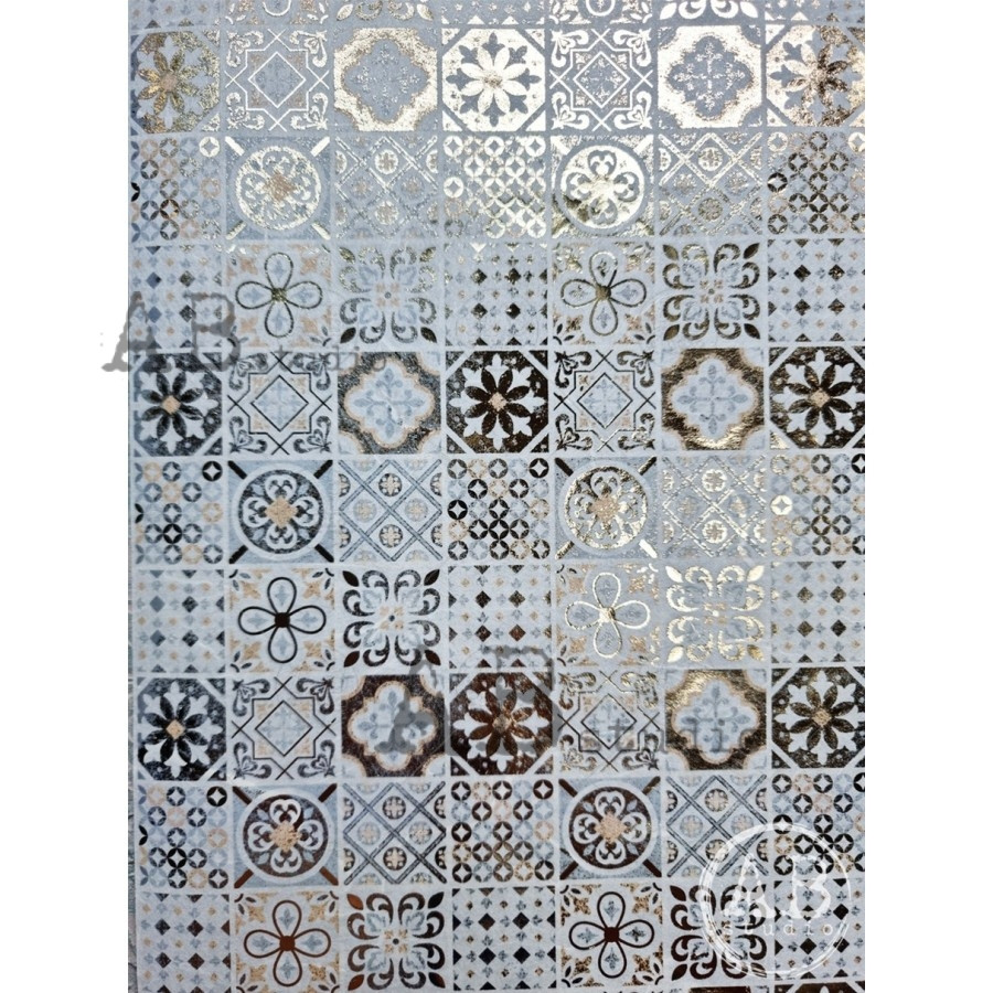 AB Studios Gilded Mosaic Tiles Decoupage Rice Paper A4 0090