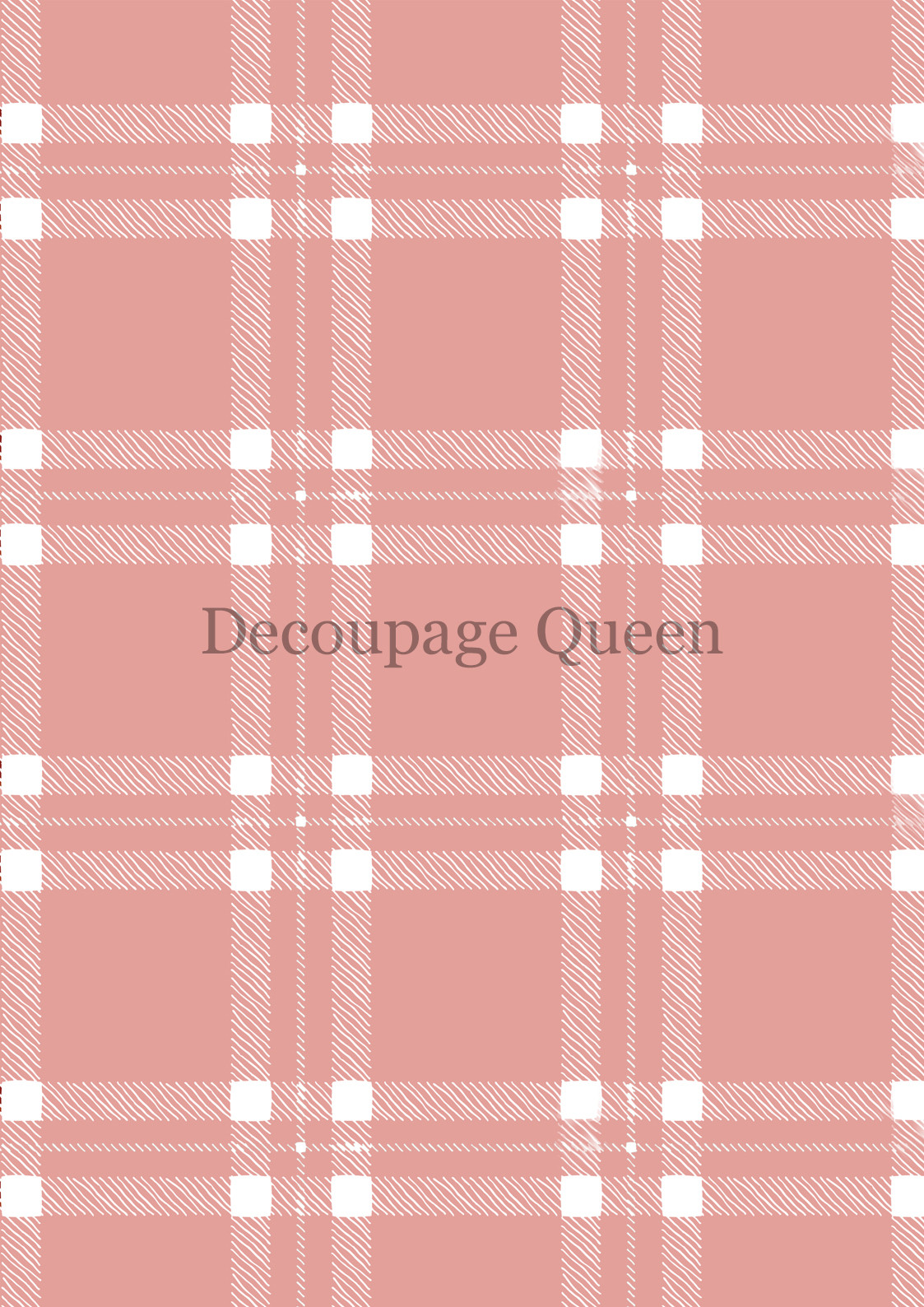 Decoupage Queen Pink Plaid A4 Rice Paper