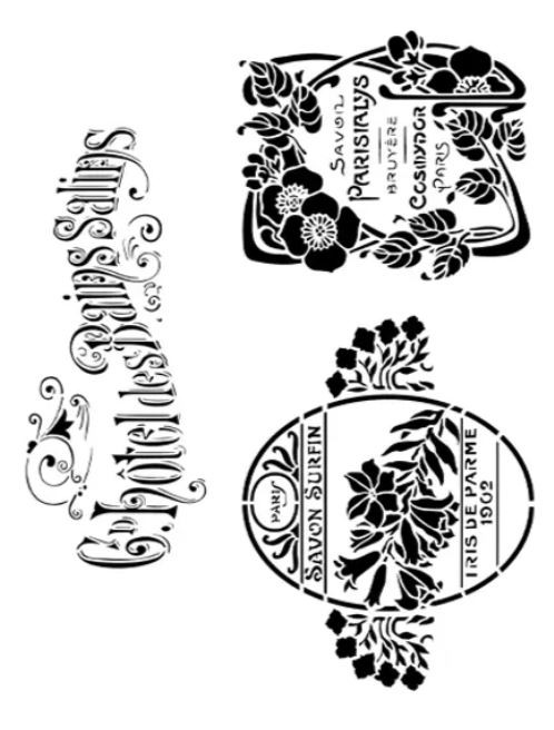 Calambour Stencil French Labels Size A3