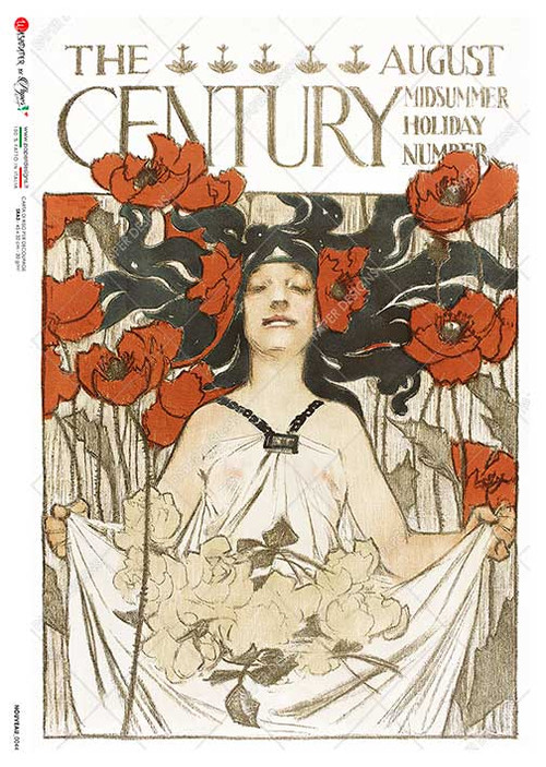 Paper Designs Rice Paper The Century Poppies Nouveau 0044 A4