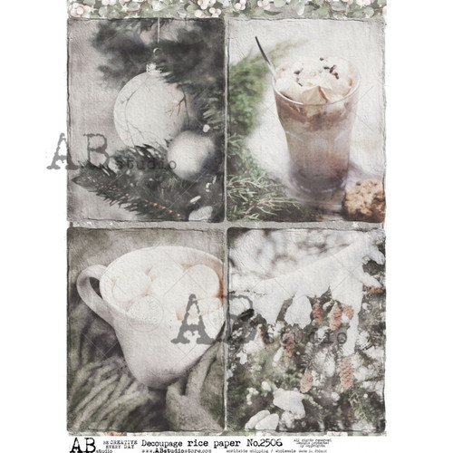 AB Studios Four Pack Nordic Christmas Scenes A4 Rice Paper