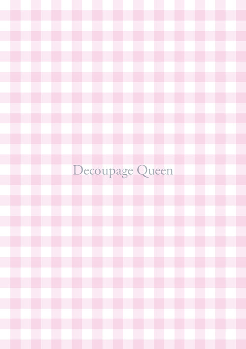Decoupage Queen Pink Gingham Rice Paper
