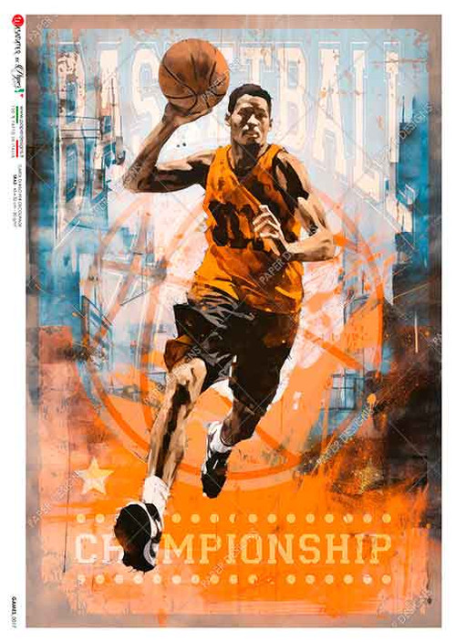 Paper Designs Basketball Court Games A4 Rice Paper