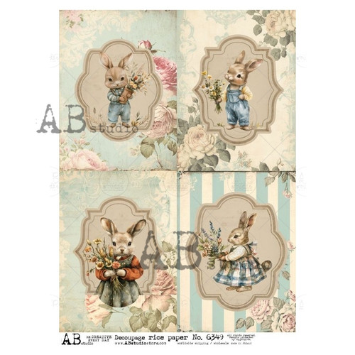 AB Studios Four Easter Country Scenes A4 Rice paper