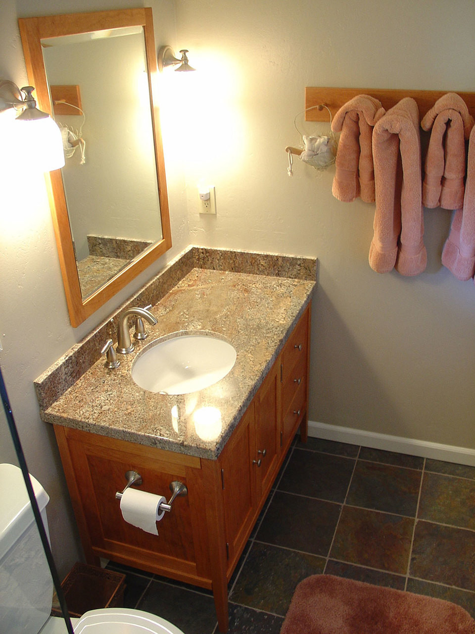 Shaker Style Vanity with two doors and three drawers
