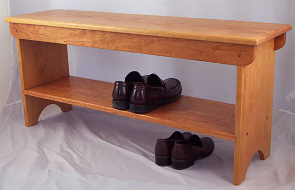 Shaker Storage Bench, Cherry, Oak, or Maple, Finished - Meadowbrook ...