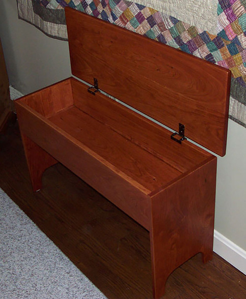Shaker Storage Bench, Cherry, Oak, or Maple, Finished - Meadowbrook ...
