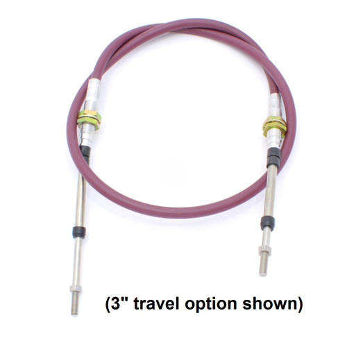 M8 x 1.25 Push-Pull Cable, Combo Hubs, Choose Travel Option