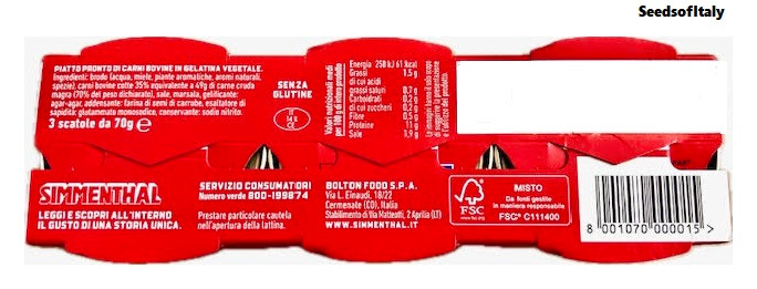 Simmenthal Italian Beef in Vegetable Jelly 3x70g "Gluten Free"