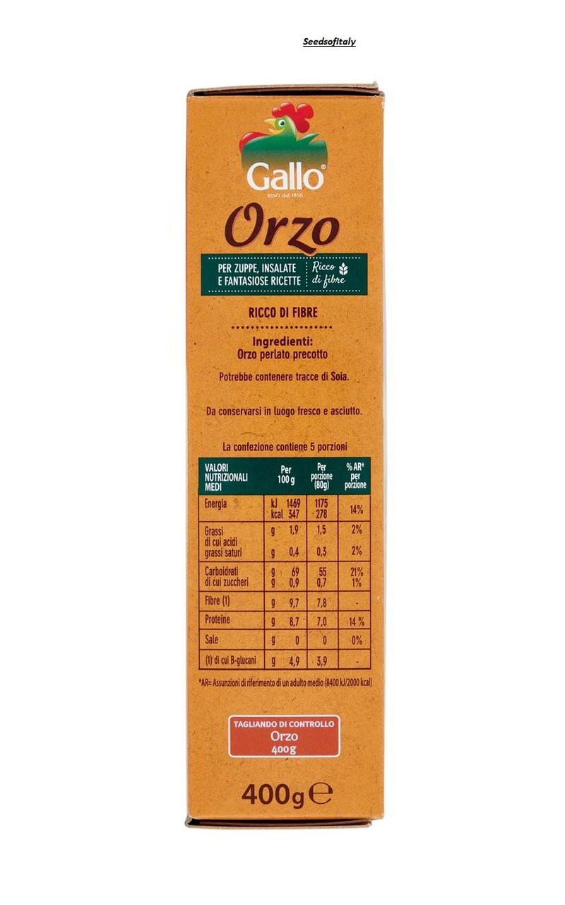 Gallo Orzo Pearl Barley 400g Precooked