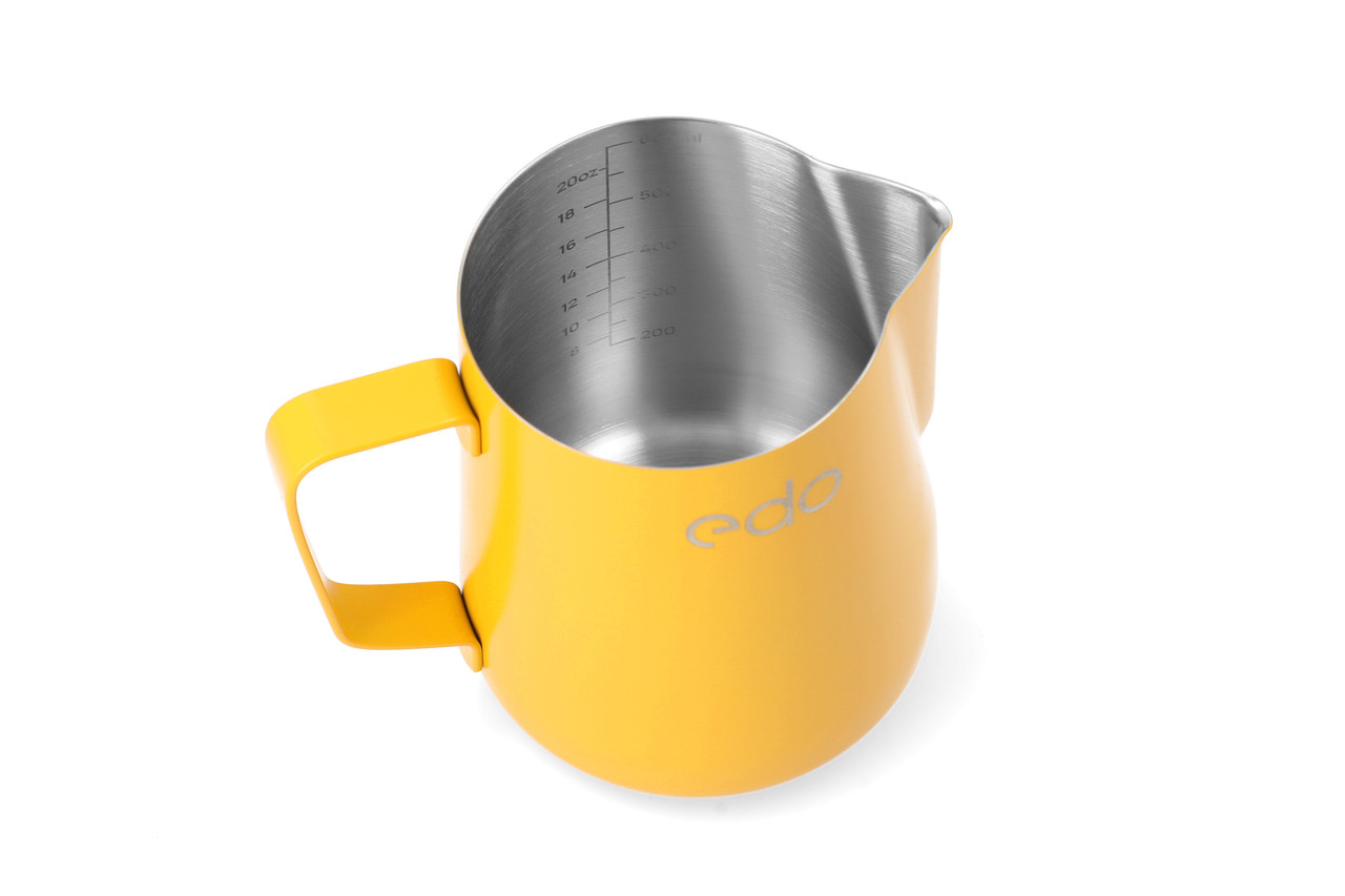 EDO BARISTA PRO LINED MILK PITCHER - 600ml | YELLOW - Espresso Solutions