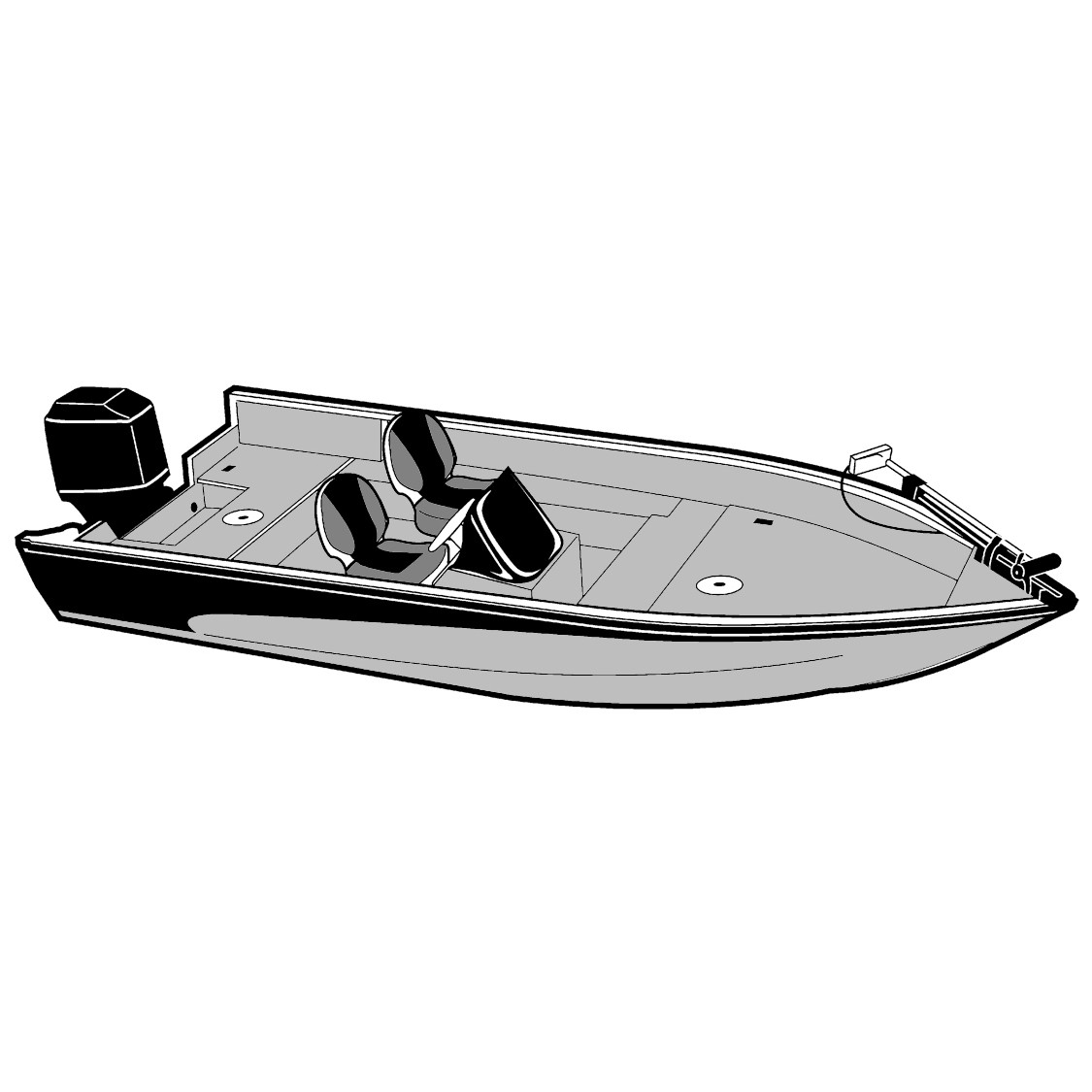 V-hull Side Console Fishing Boat Cover | 15'9"-16'8" x 92" | Carver | 72216