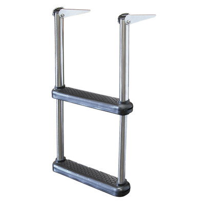 DMW Telescoping Drop 2-3 Step Ladder | Stainless Steel | JIF | DMW