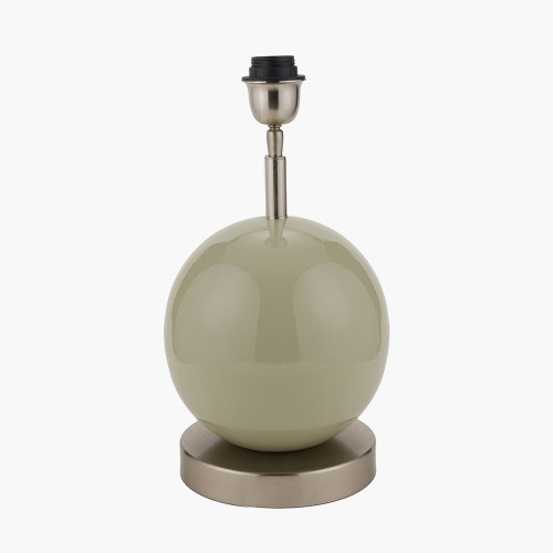 Candid Owl | Sage and Silver Enamel Table Lamp