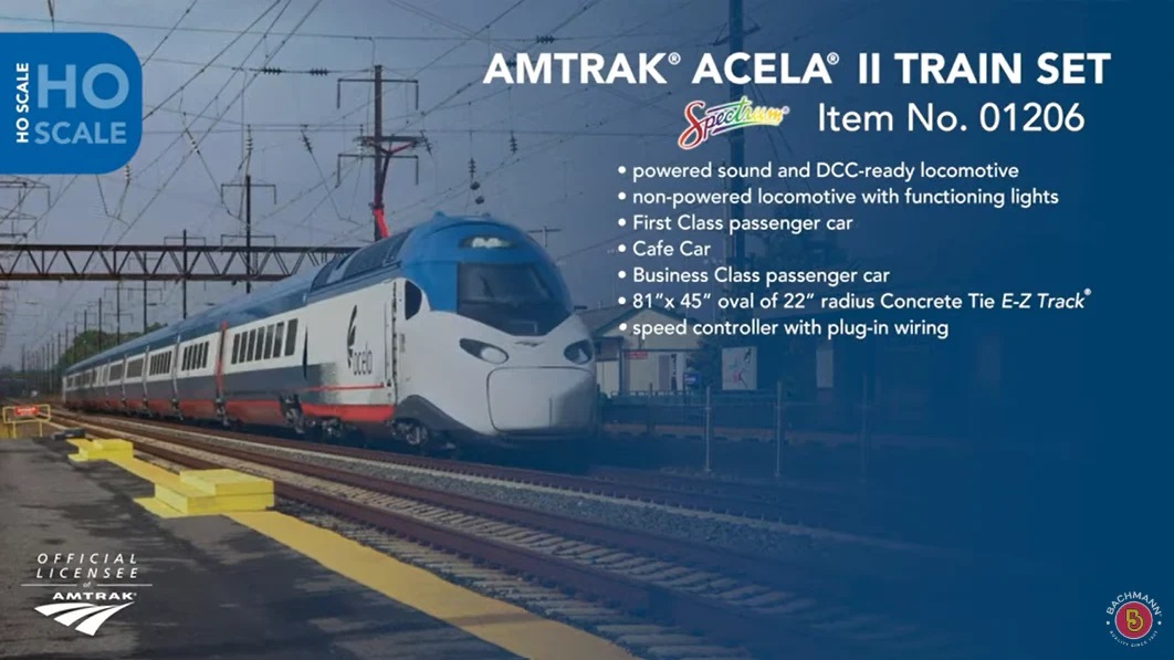 Bachmann Ho 01206 Amtrak Acela Ii Train Set Modeltrainstuff