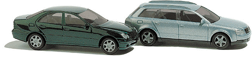 Busch N 8346 Audi A4 Avant Sedan & Mercedes | ModelTrainStuff
