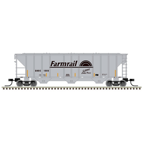Atlas N 50006793 PS-2 4427 3-Bay Covered Hopper Farmrail GNBC #1005 | ModelTrainStuff